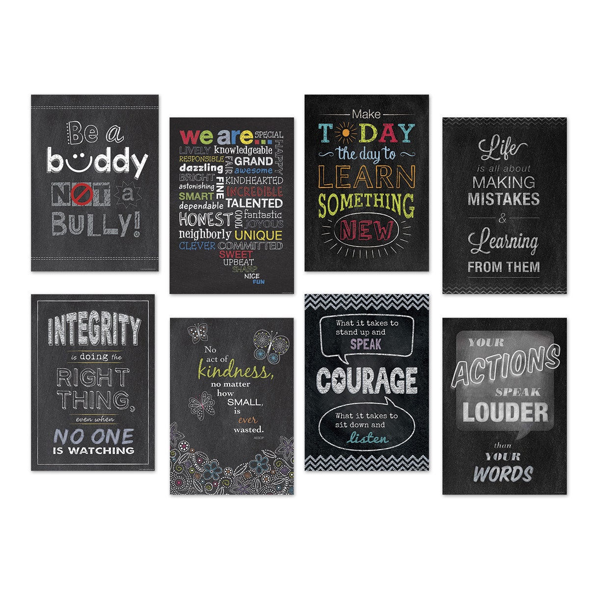 Inspire U Charts - 13-3/8 in. x 19 in. - Set of 8