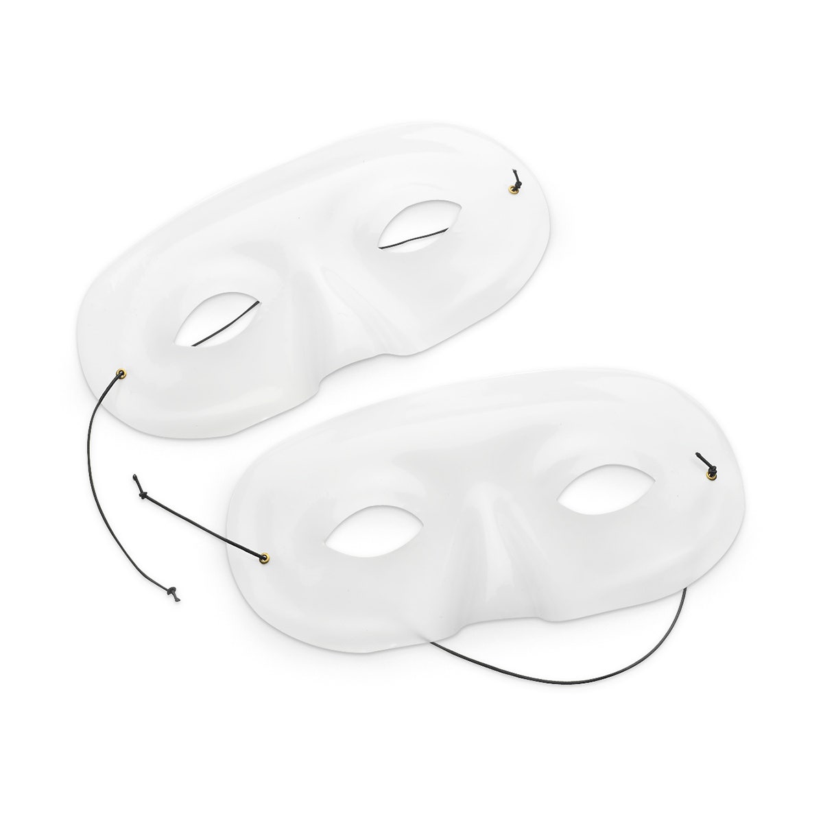 White Plastic Masks - Pkg. of 12 - Nasco Education