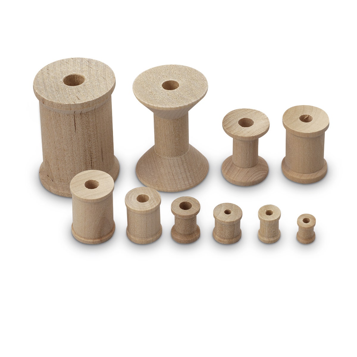 Wooden Spool Assortment - Pkg. of 100 - Nasco Education