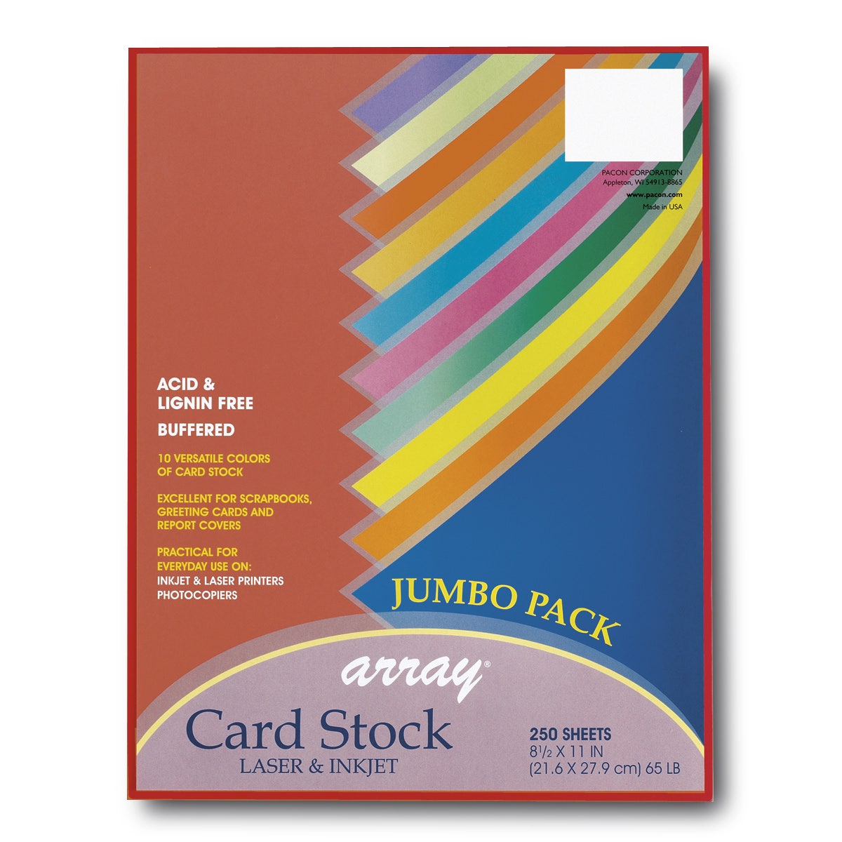 Pacon® Array® Card Stock - 250-Sheet Jumbo Pack - 8-1/2 in. x 11 in ...