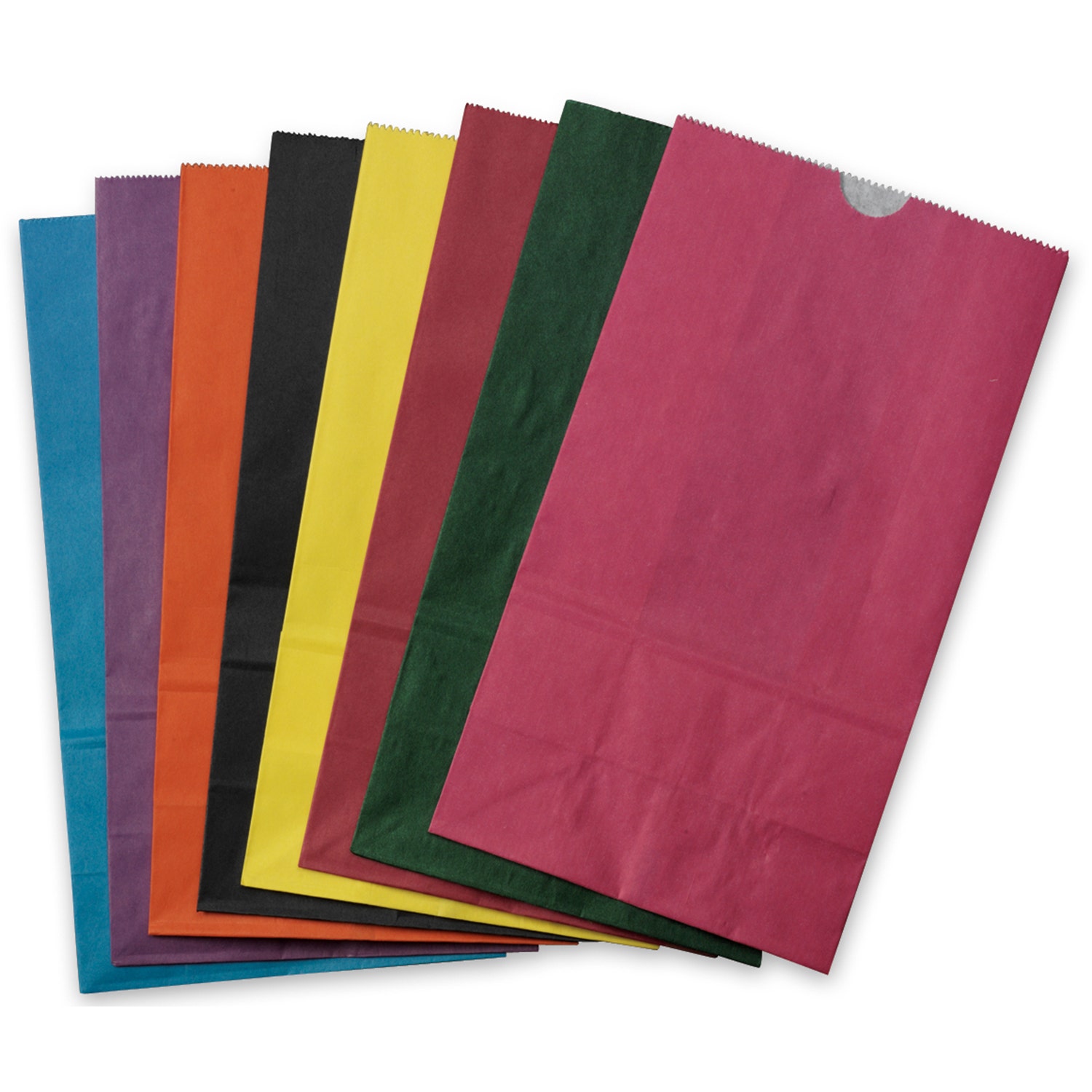 Gusset-Style Rainbow Paper Bags - Bright Colors - Pkg. of 28 - Nasco ...