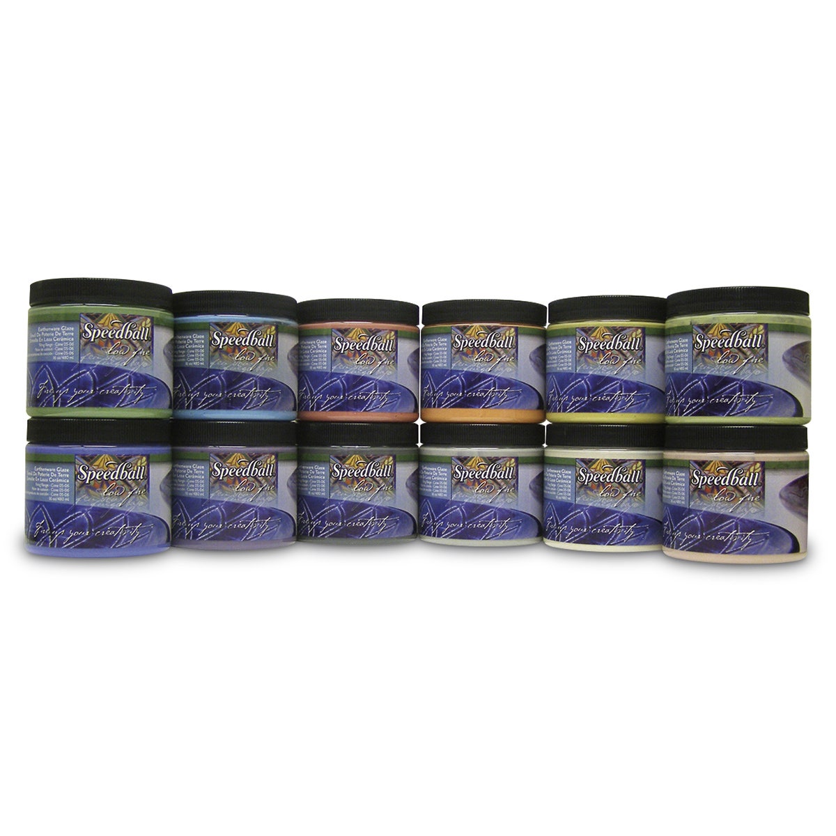 Speedball® Ceramic Glaze Deluxe Earthenware School Pack - Pints - Set of 12