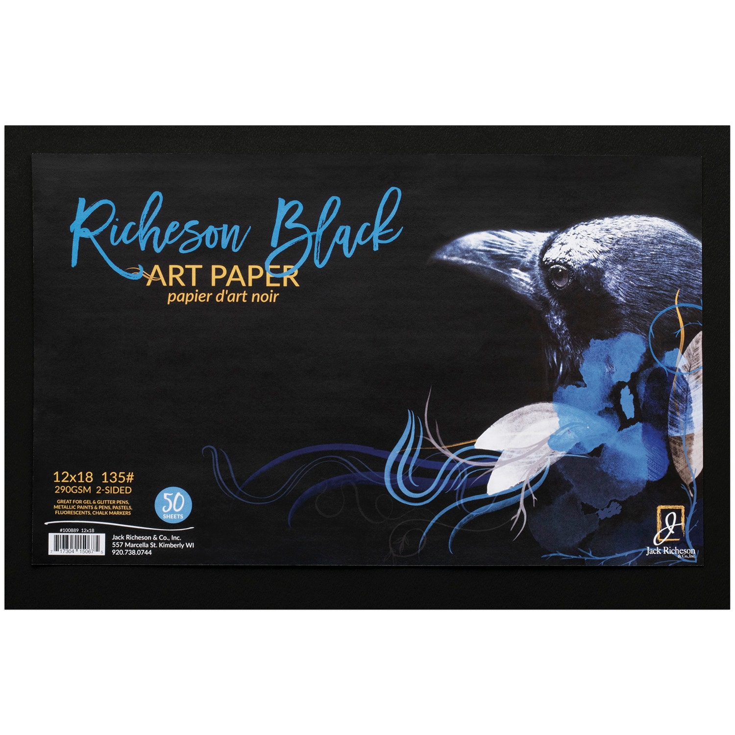 Jack Richeson® Black Art Paper - 12 in. x 18 in. - Nasco Education