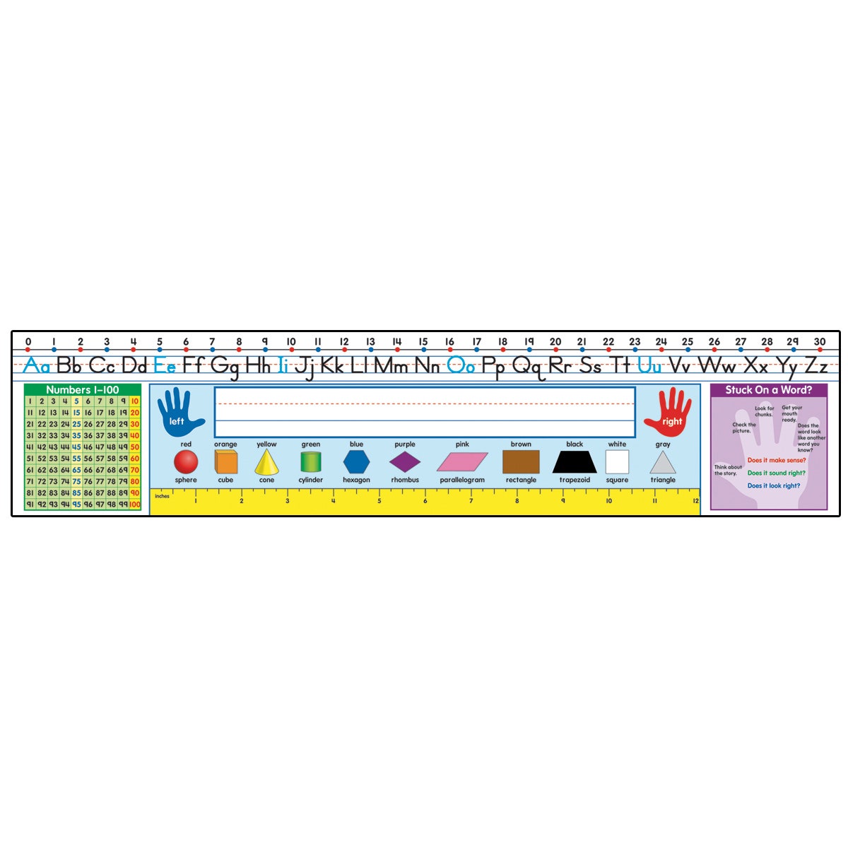 Traditional Manuscript Quick Stick™ Preschool Desk Nameplates - Pkg. of 30