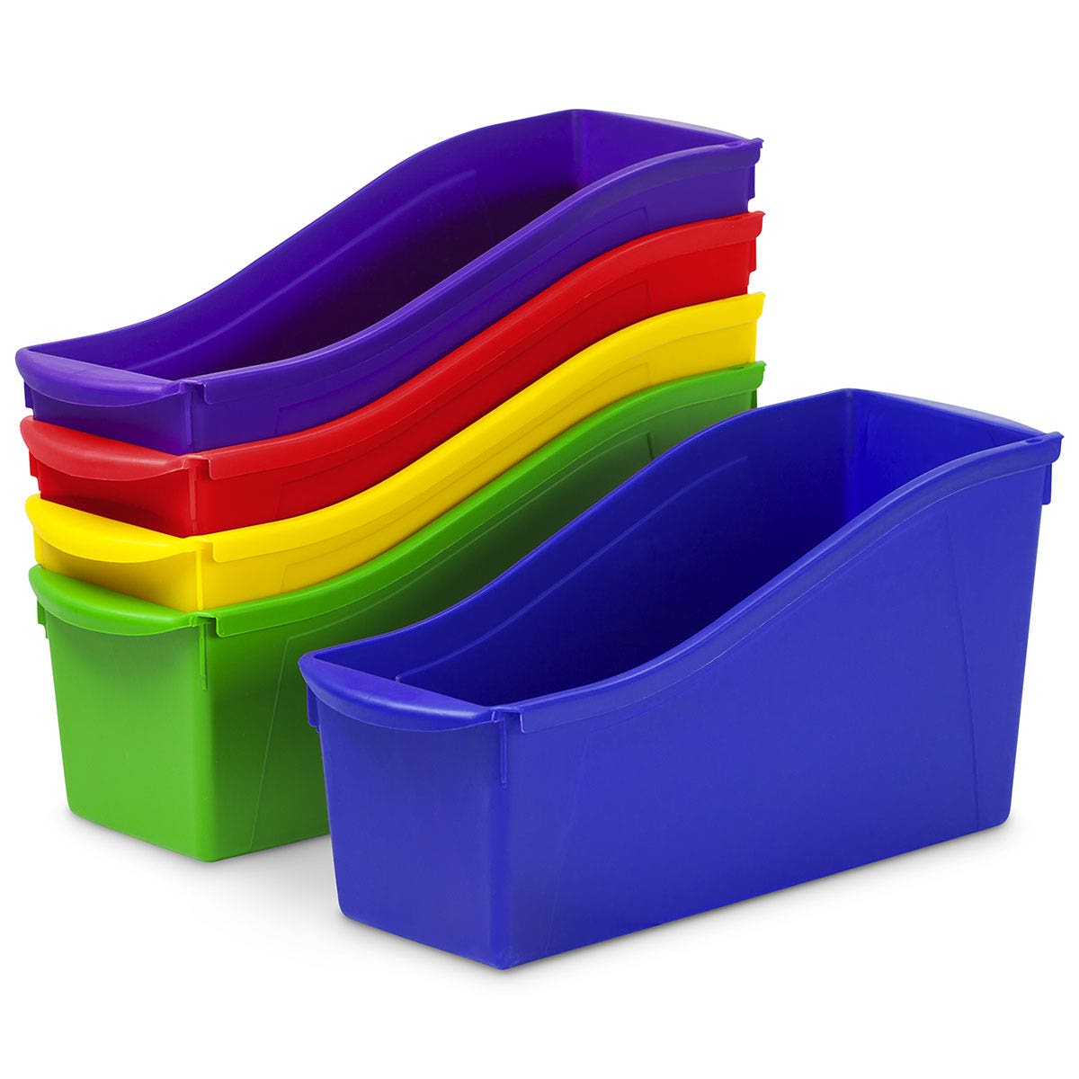 Storex Large Book Bins Multicolor - Set of 5 - Nasco Education