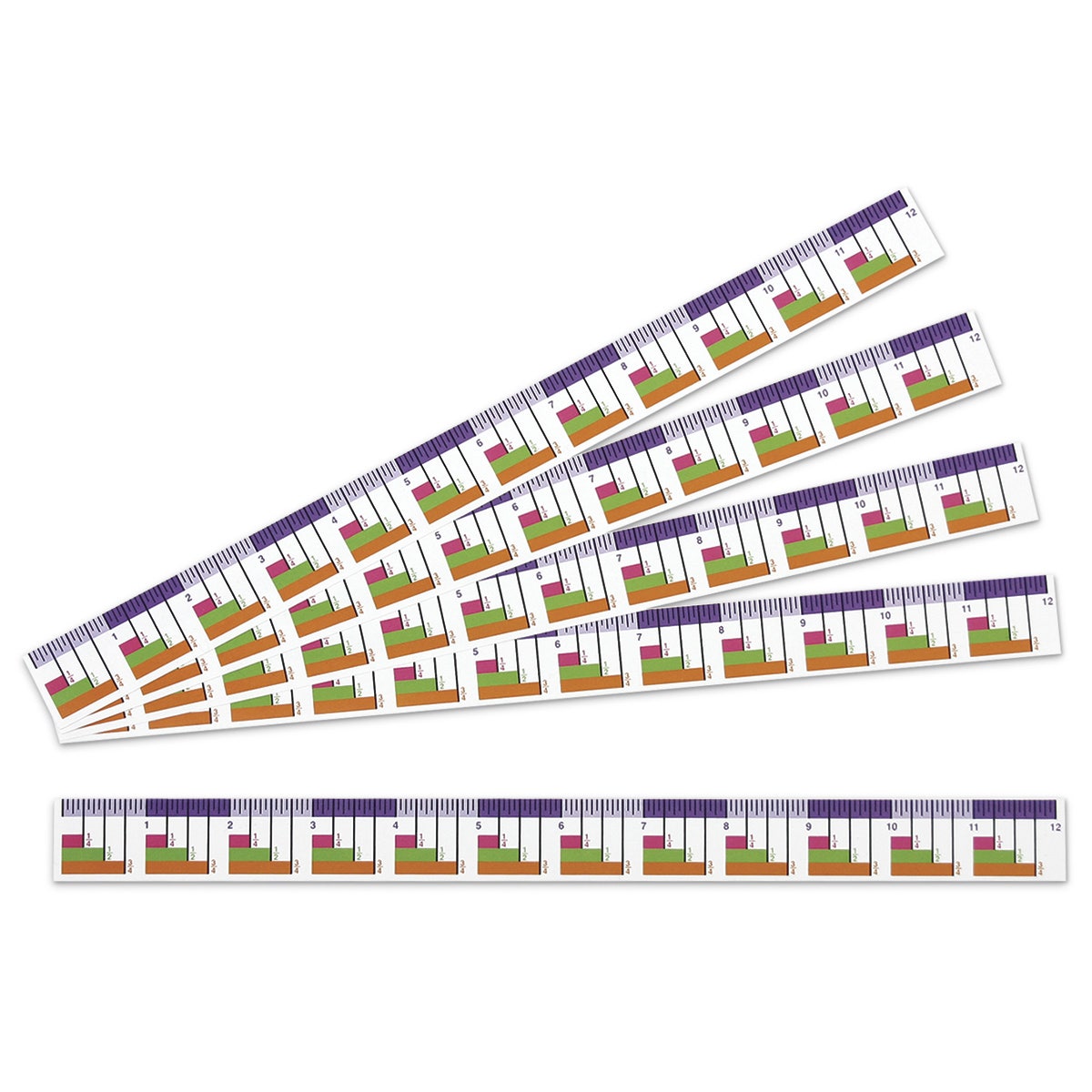 Ezy Color-Coded 12 in. Fraction Ruler - Nasco Education
