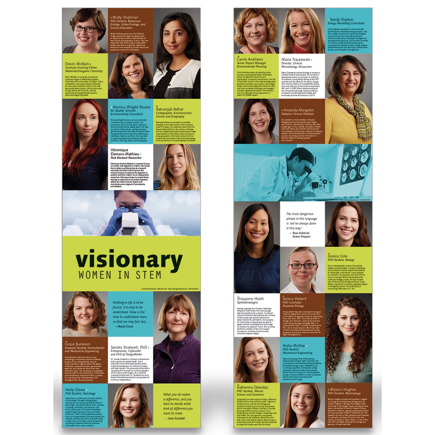 Visionary Women in STEM Posters - 11-1/2 in. x 35 in. - Set of 2 ...