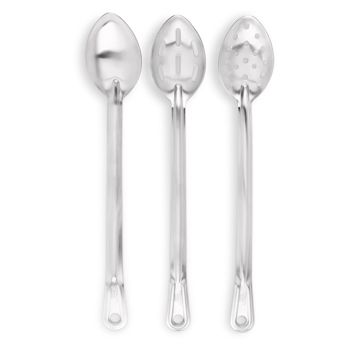 15 in. Renaissance Curved Slotted Basting Spoons - Set of 3